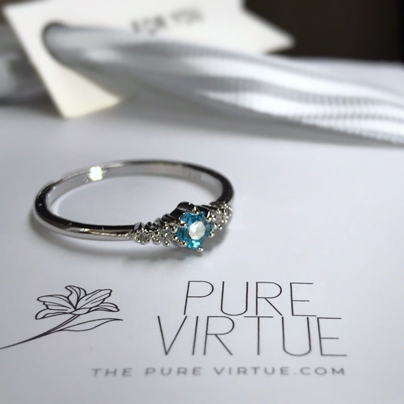 Dainty Light Blue Crystal Ring Purity Kit The Pure Virtue